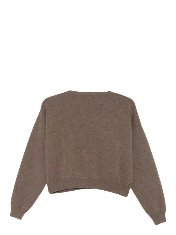 ROBERTO COLLINA Fine-knit V-neck Cardigan - Brown