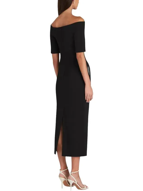 VIOLANTE NESSI Lucretia Off-the-shoulder Midi Dress - Black