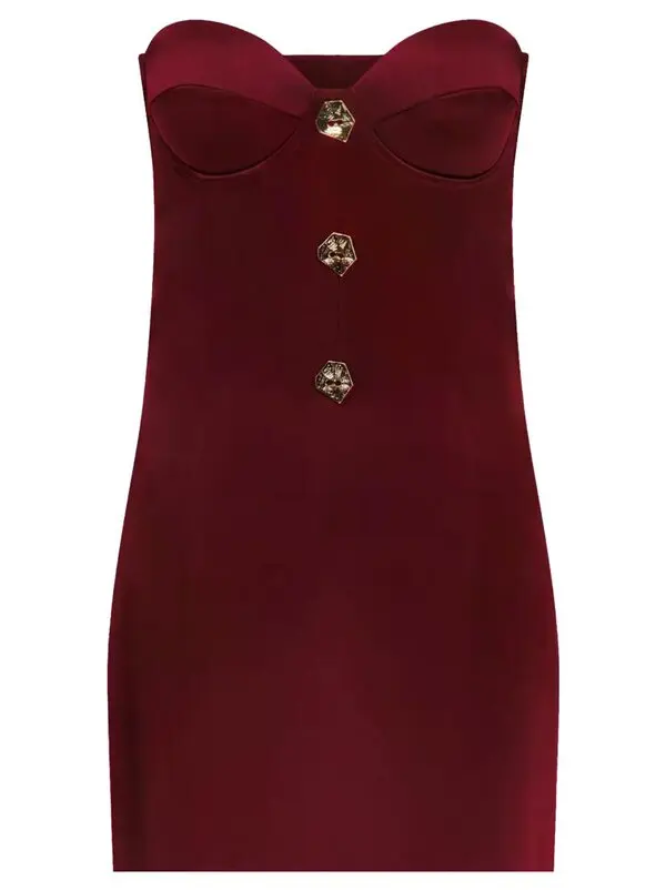 VIOLANTE NESSI Strapless Silk Gown - Red