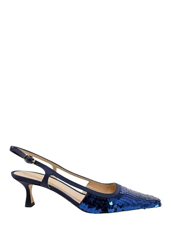 Roberto Festa Sequin-embellished Snip-toe Slingback Pumps - Blue