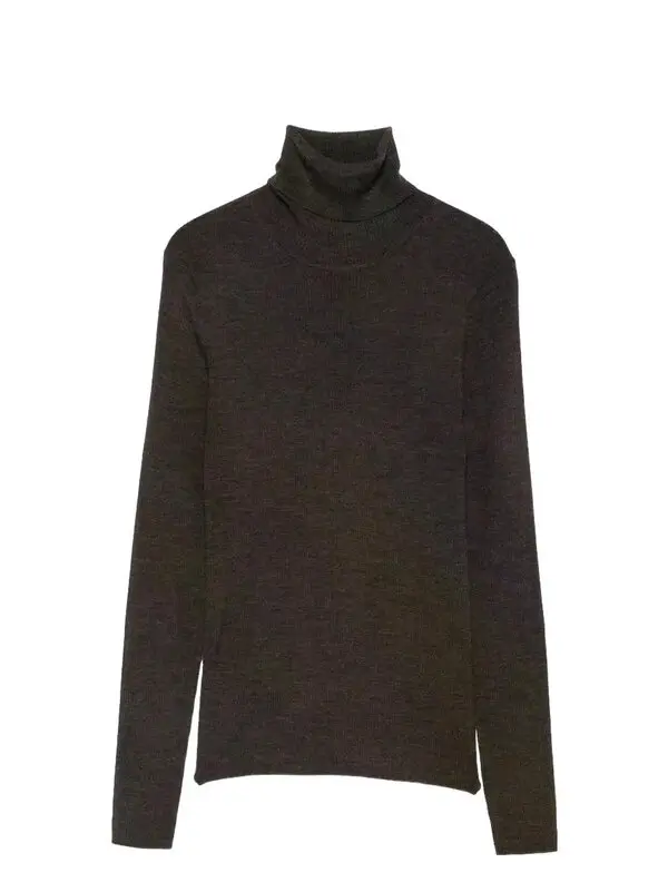 P.a.r.o.s.h Dark Wool Roll Neck Knit - Brown