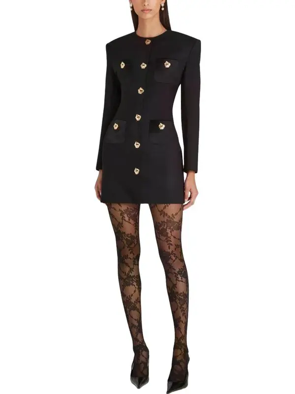 VIOLANTE NESSI Baselitz Mini Dress With Gold-plated Hardware - Black