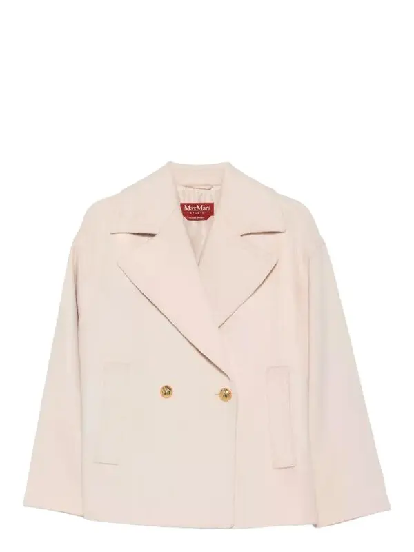 Max Mara Double Breasted Long Sleeve Jacket - Neutrals