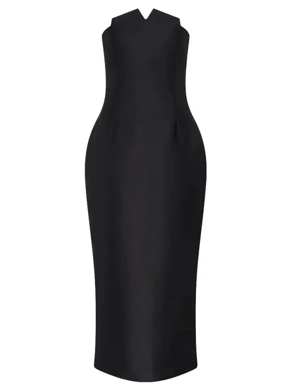 VIOLANTE NESSI Strapless Silk Maxi Dress - Black
