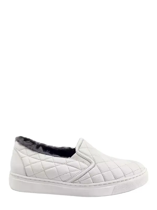 MADISON MAISON Quilted Shearling-lined Slip-on Sneakers - White
