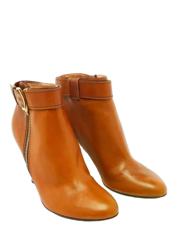 GIUSEPPE ZANOTTI Buckle Detail Heeled Ankle Boots - Brown