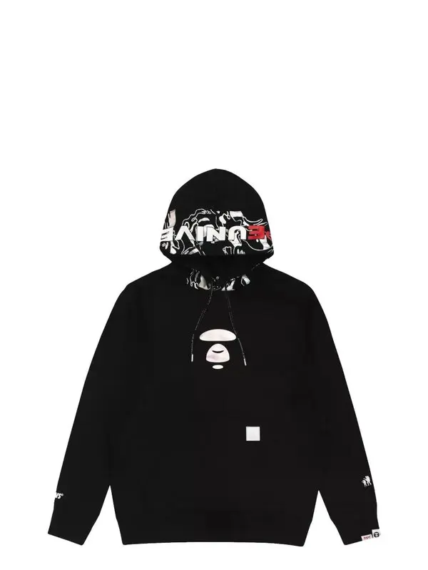 AAPE BY *A BATHING APE Moonface Logo-print Hoodie - Black