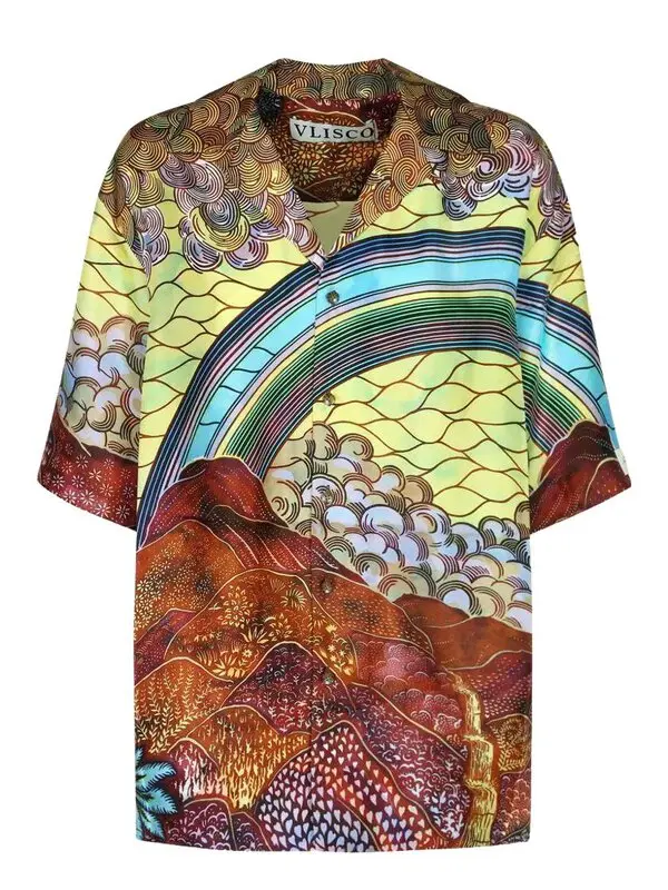 ATELIER VLISCO Rainbow Short-sleeve Shirt - Yellow