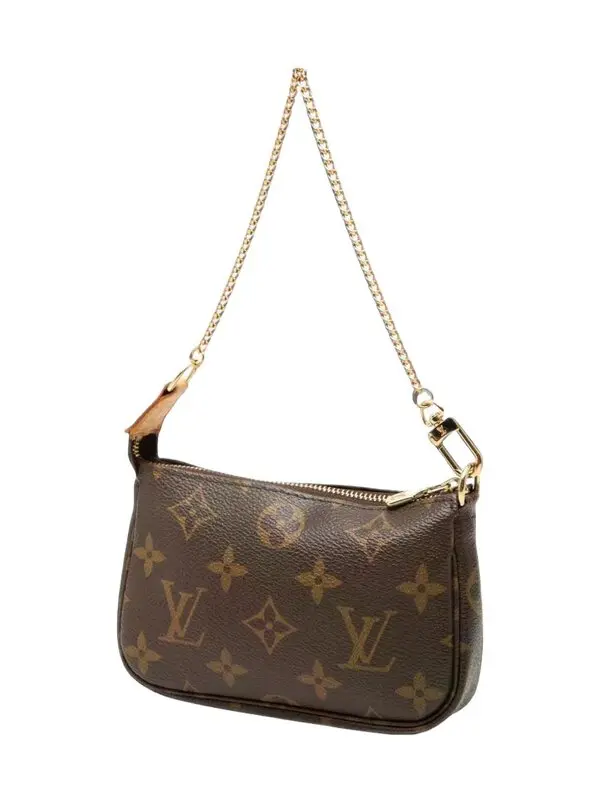 LOUIS VUITTON 2004 Monogram Mini Pochette Accessoires Handbag - Brown