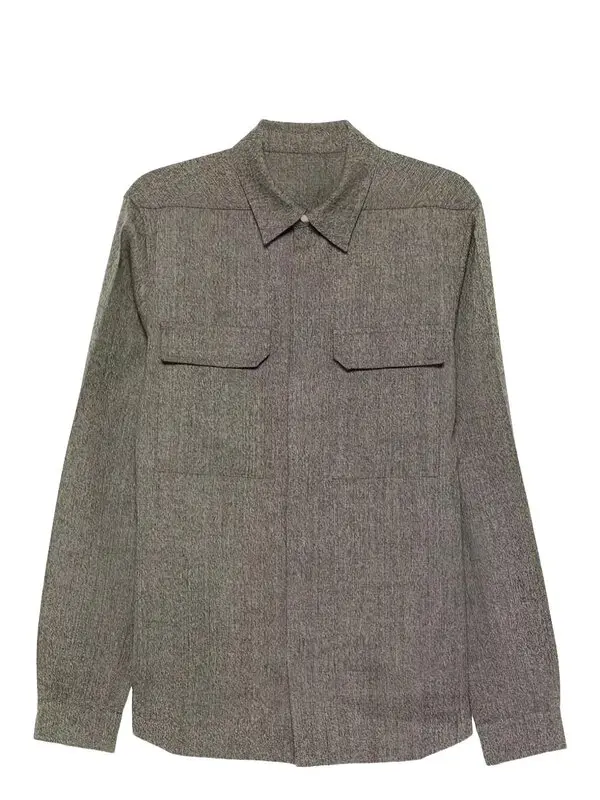 Rick Owens Melange Bishu Wool Outershirt - Grey