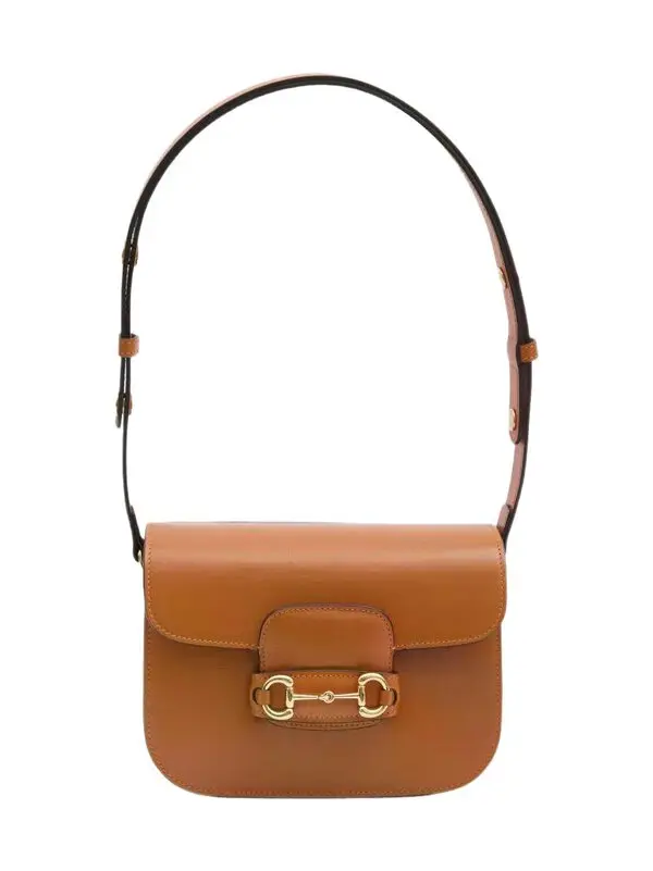 Gucci Horsebit 1955 Leather Shoulder Bag - Orange