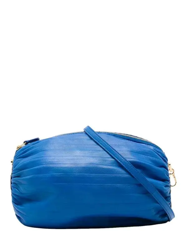 Loewe Pleated Nappa Bracelet Pouch Shoulder Bag - Blue