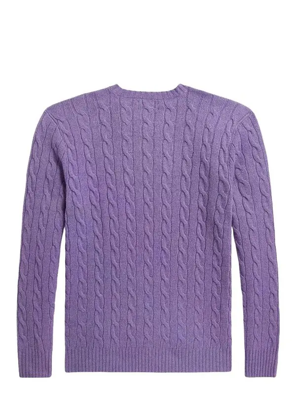 Polo Ralph Lauren Cable Knit Crew Neck Sweater - Purple