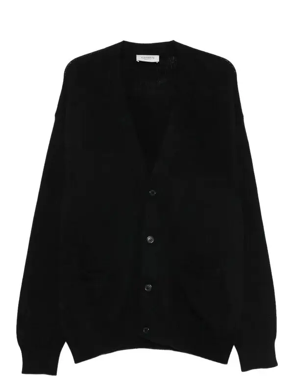 LANEUS Button-up Knit Cardigan - Black