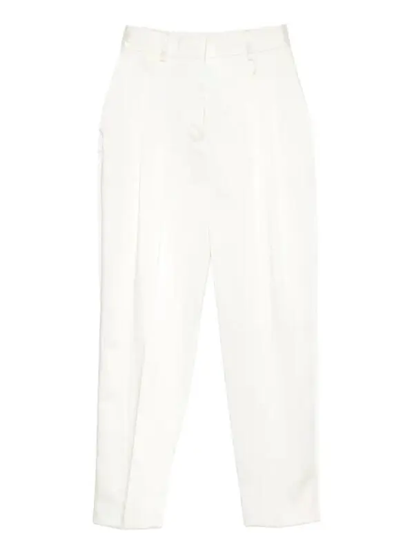 Elisabetta Franchi Satin Finish Pleated Trousers - Neutrals