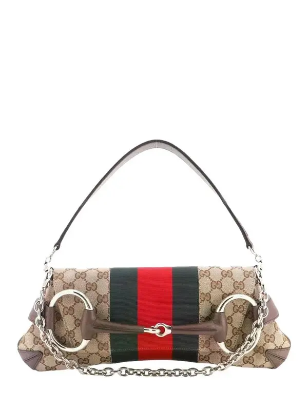 Gucci Horsebit Chain Shoulder Bag - Brown