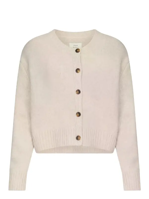 Loulou De Saison Remus Ribbed-knit Cropped Cardigan - Neutrals