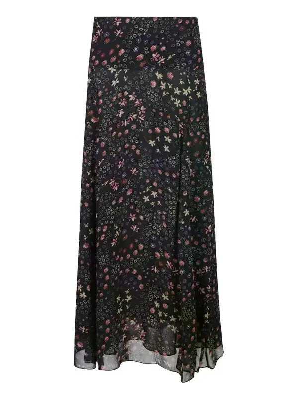 Isabel Marant Étoile Floral Silk Skirt - Black
