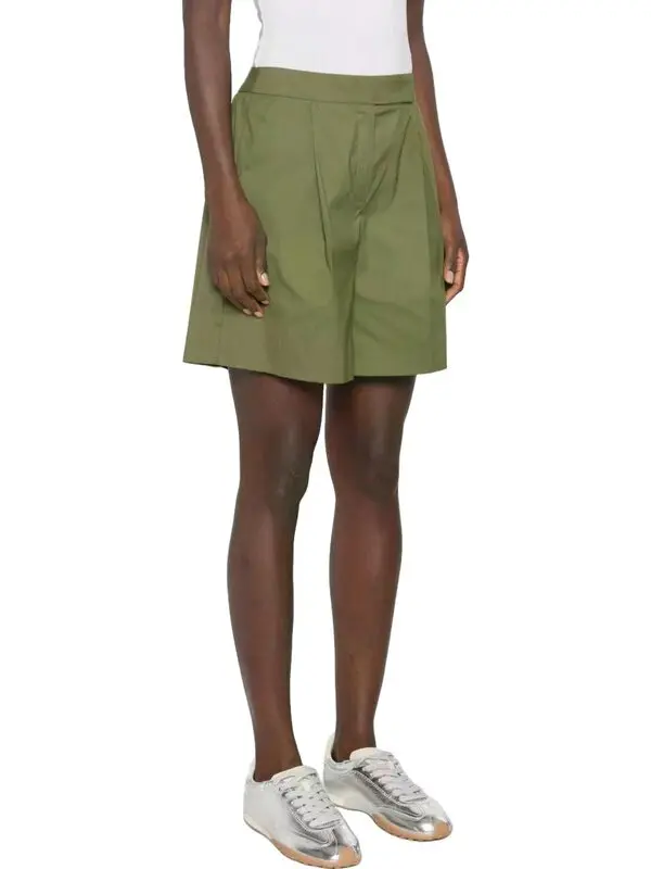 I BLUES Pleated Detail Tailored Shorts - Green