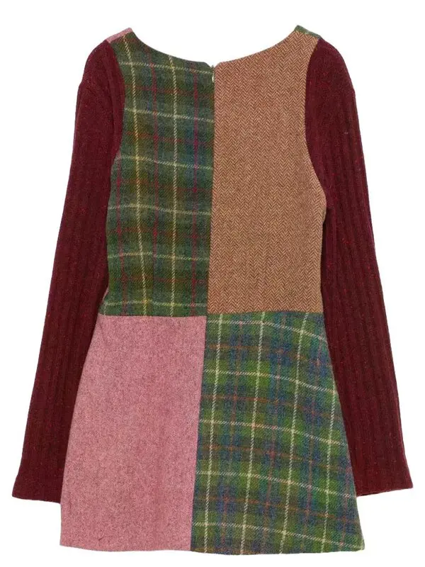 Dolce & Gabbana 2000s Patchwork Tweed Mini Dress - Green