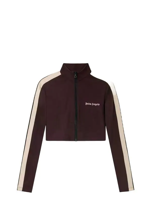 Palm Angels Logo Print Side Stripe Jacket - Brown