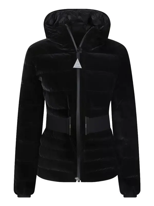 Moncler Belted Hooded Down Jacket - Black