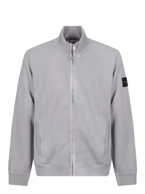 Stone Island Brushed Organic Cotton Fleece Track Jacket - Grey