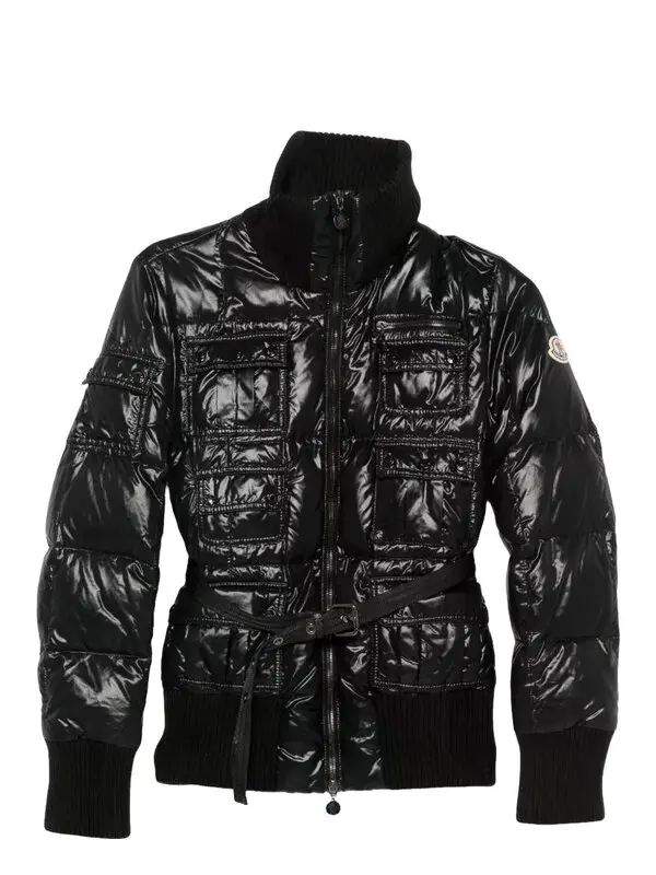 Moncler 2000s Belted Padded Jacket - Black