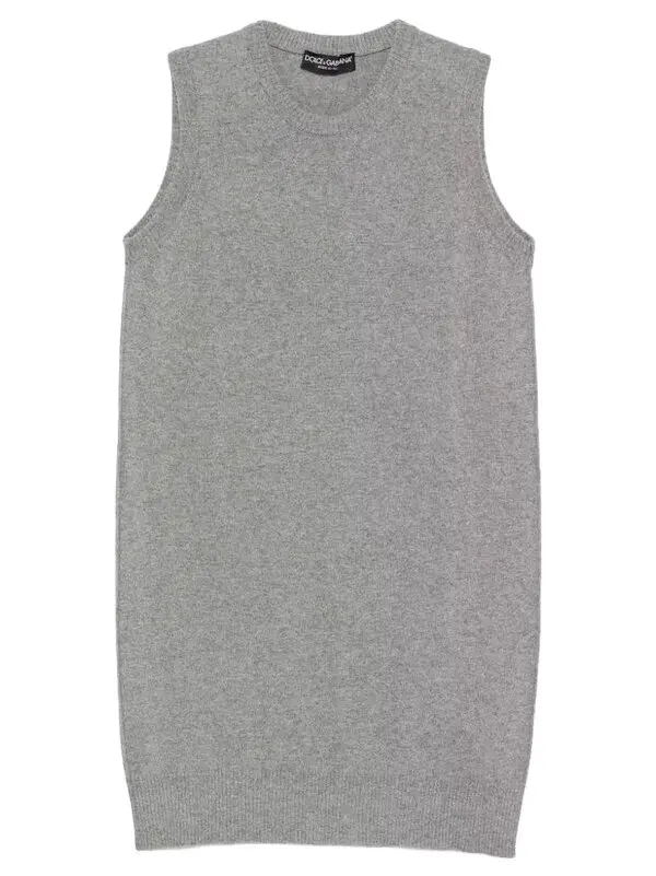 Dolce & Gabbana Sleeveless Knitted Mini Dress - Grey