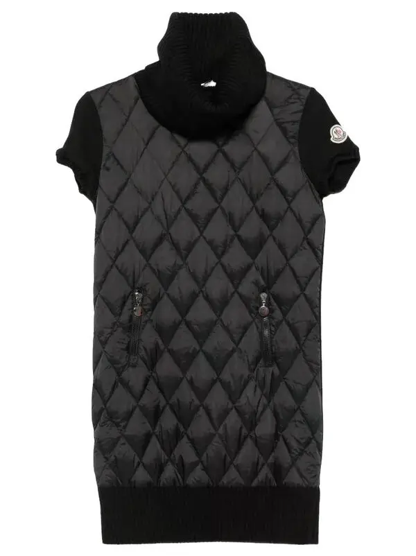 Moncler 2000s Diamond-quilted Short-sleeve Dress - Black