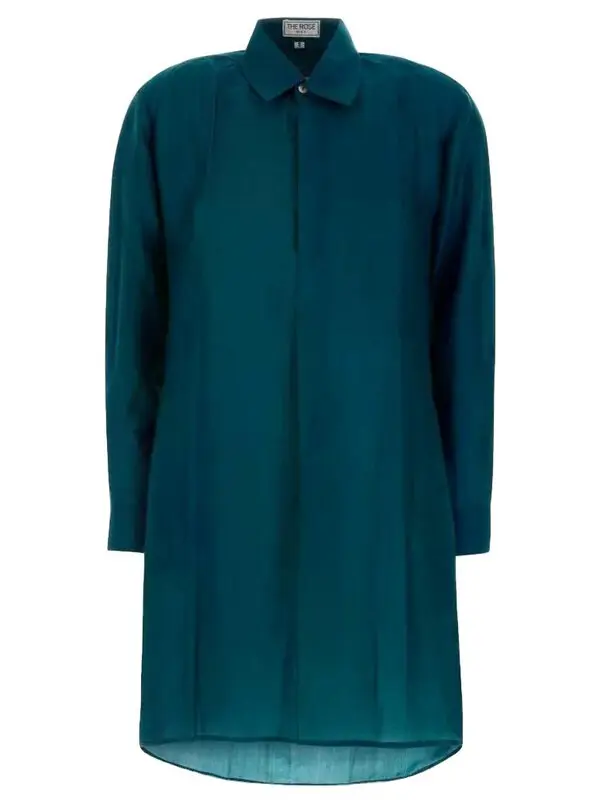 THE ROSE IBIZA Reynal Silk Shirt Mini Dress - Green