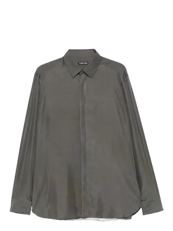 TOM FORD Classic-fit Silk Shirt - Grey