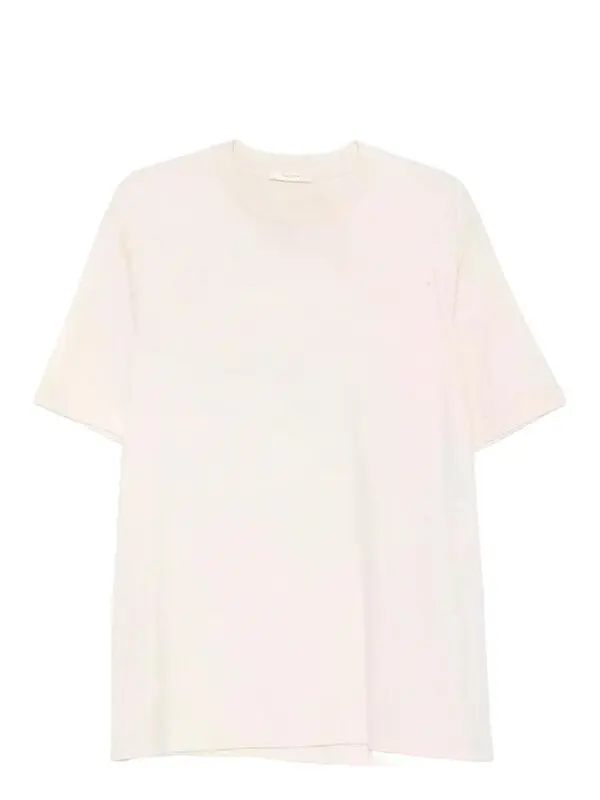 THE ROW Shawl-collar Waffle-knit T-shirt - Neutrals
