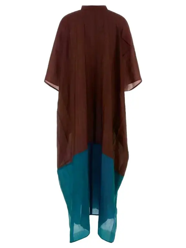 THE ROSE IBIZA Two-tone Silk Midi Dress - Brown