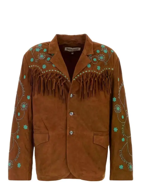 BAZISZT Bazinzt Bead-embellished Fringed Jacket - Brown