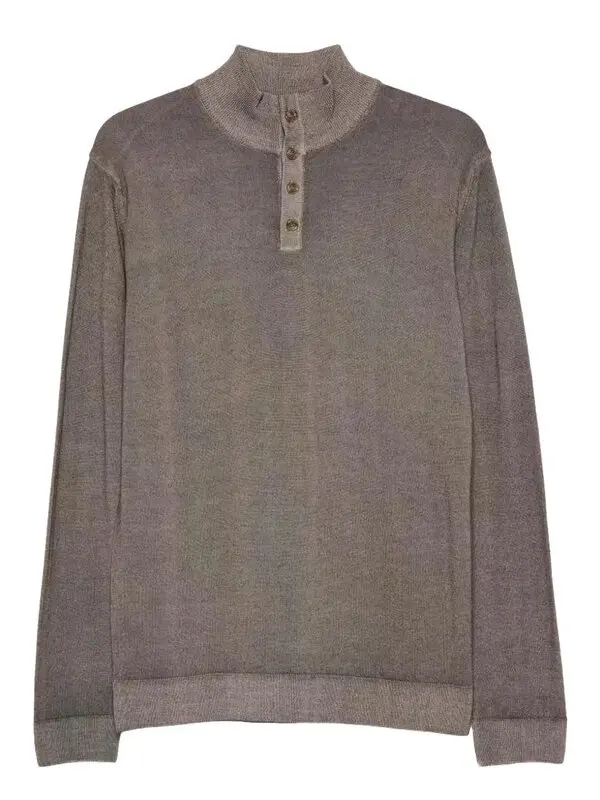 DANIELE FIESOLI Button-fastening High-neck Knit - Brown