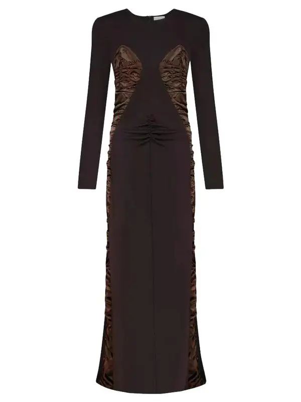 VIOLANTE NESSI Mengoni Ruched Gown - Brown