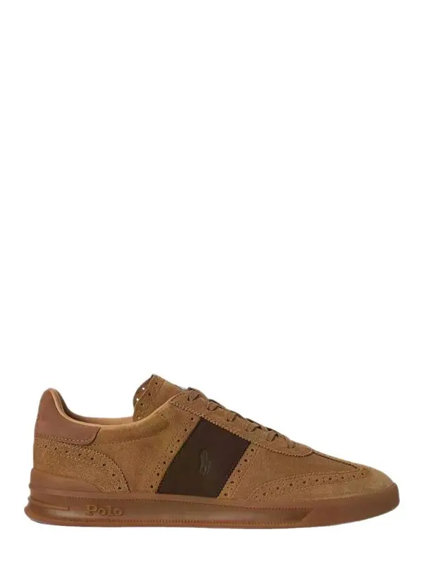 Polo Ralph Lauren Heritage Aera Suede Brogue Trainers - Brown