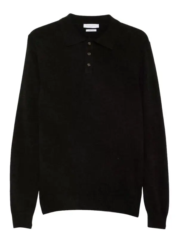 DANIELE FIESOLI Long-sleeve Polo Shirt - Black