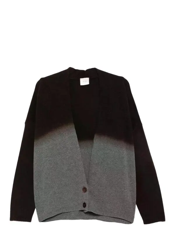 ALYSI Gradient Effect V-neck Cardigan - Brown