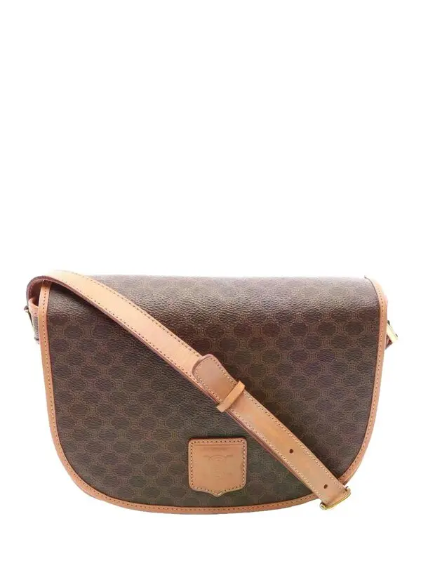 Celine Macadam Coated Canvas Crossbody Bag - Brown