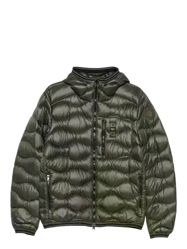 BLAUER. Wave Quilted Hooded Jacket - Green