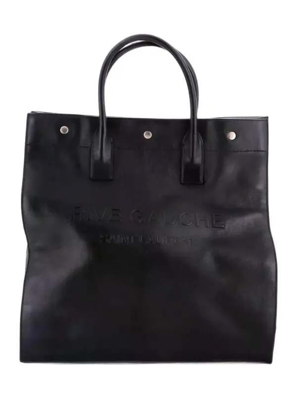 Saint Laurent Rive Gauche Leather Tall Tote Bag - Black