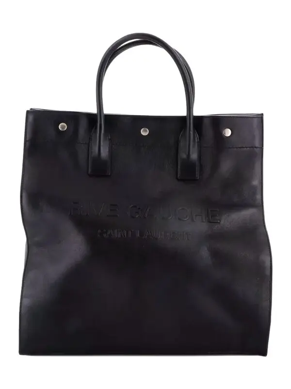 Saint Laurent Rive Gauche Leather Tall Tote Bag - Black