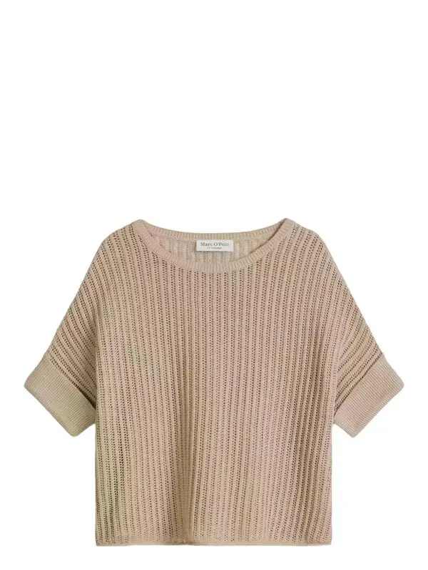 Marc O'polo Open-knit Crew-neck T-shirt - Neutrals