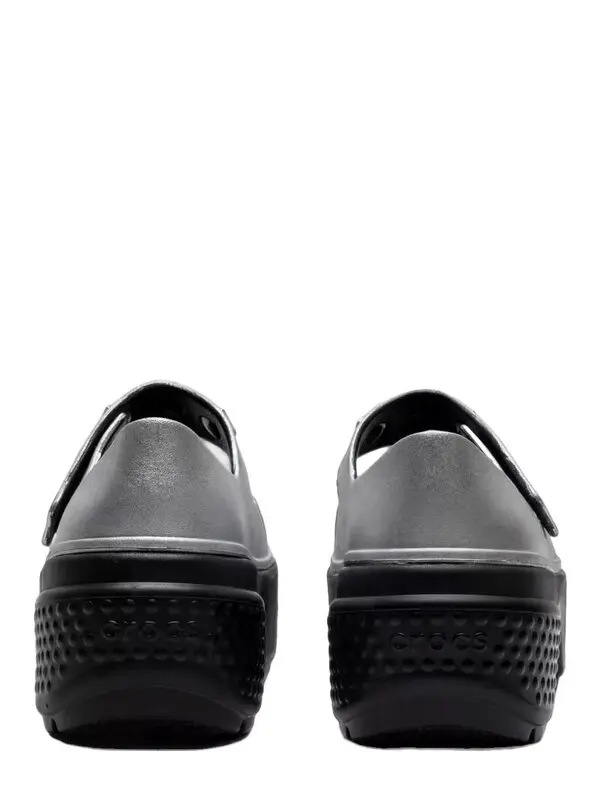 CROCS Studded Platform Loafers - Silver