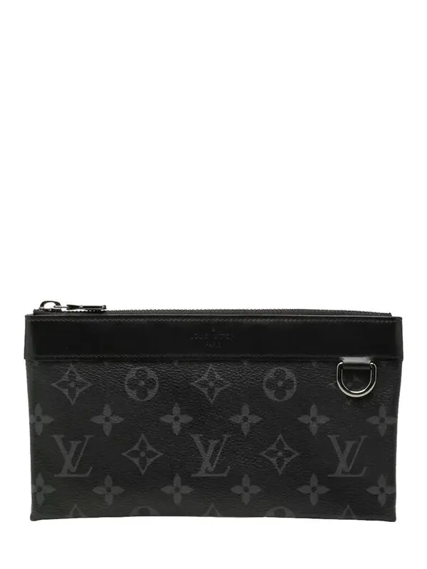 LOUIS VUITTON Monogram Eclipse Pochette Discovery Pm Clutch Bag - Black