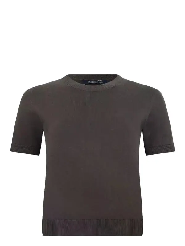 Max Mara Short-sleeved Knitted T-shirt - Grey