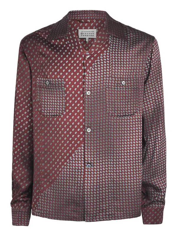 MAISON MARGIELA Satin Paisley Shirt - Red