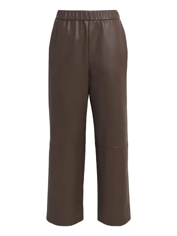 Max Mara Faux Leather Paneled Trousers - Brown